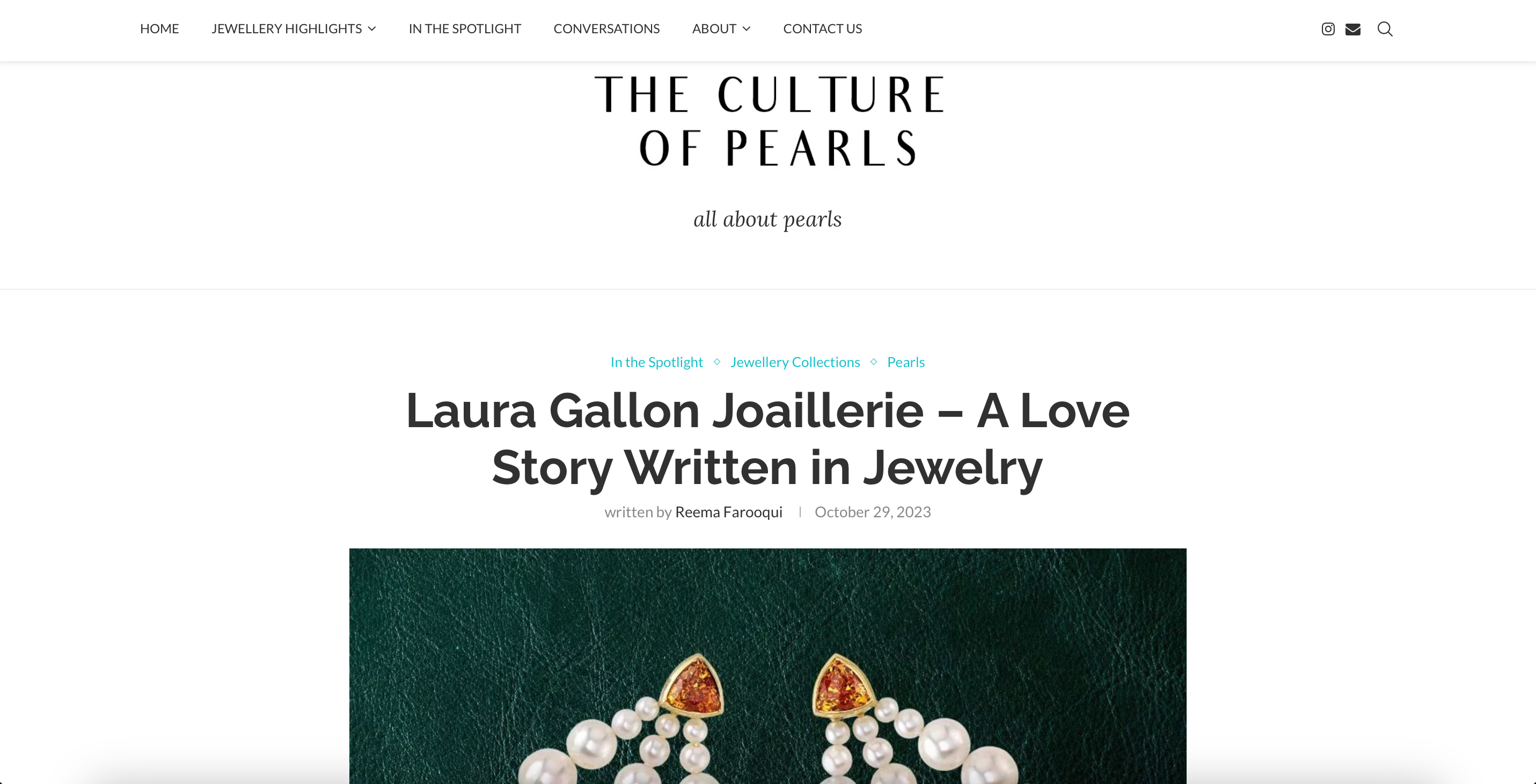 THE CULTURE OF PEARLS – Laura Gallon